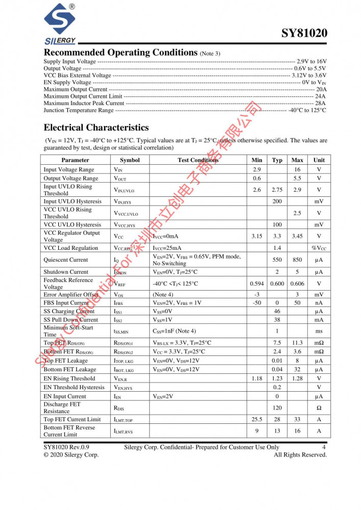 SY81020VDC datasheet page 4