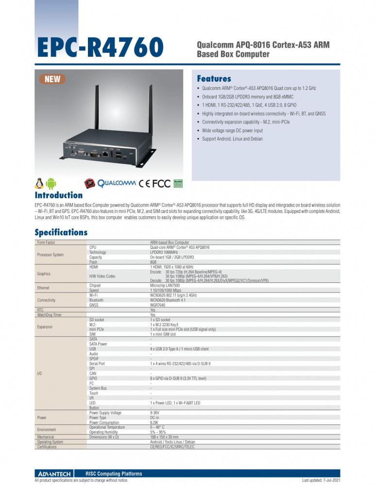 EPC-R4760 documentation page 1