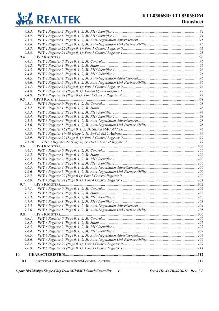 RTL8306SD-GR datasheet page 5