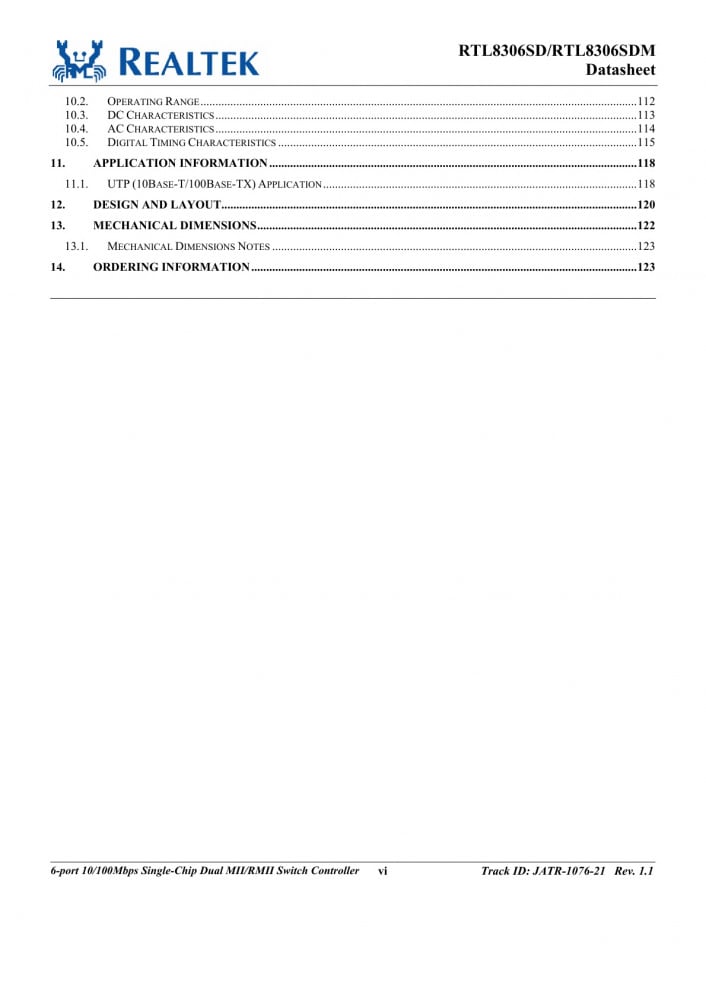 RTL8306SD-GR datasheet page 6