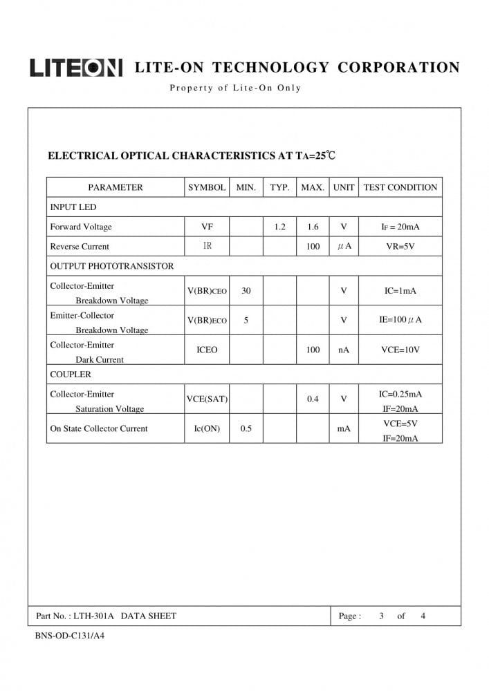 LTH-301A datasheet page 4