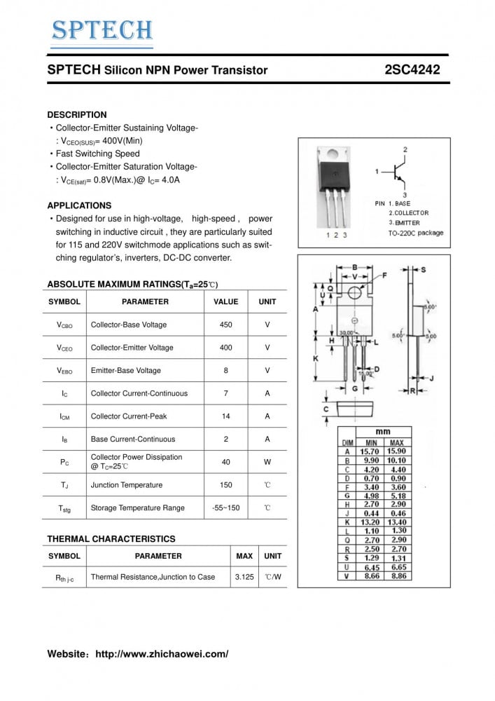 2SC4242 datasheet page 1