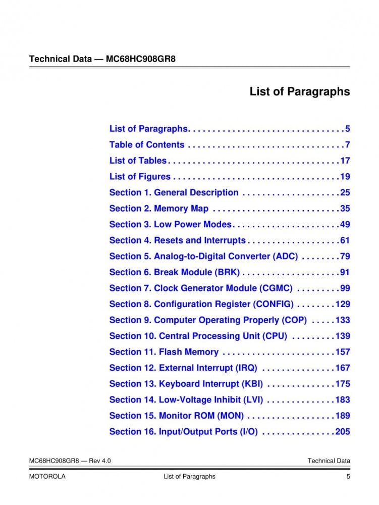 MC68HC908GR8 datasheet page 5