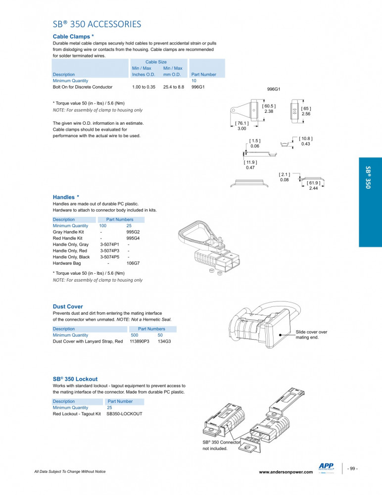 Anderson Power SB 350 datasheet page 4