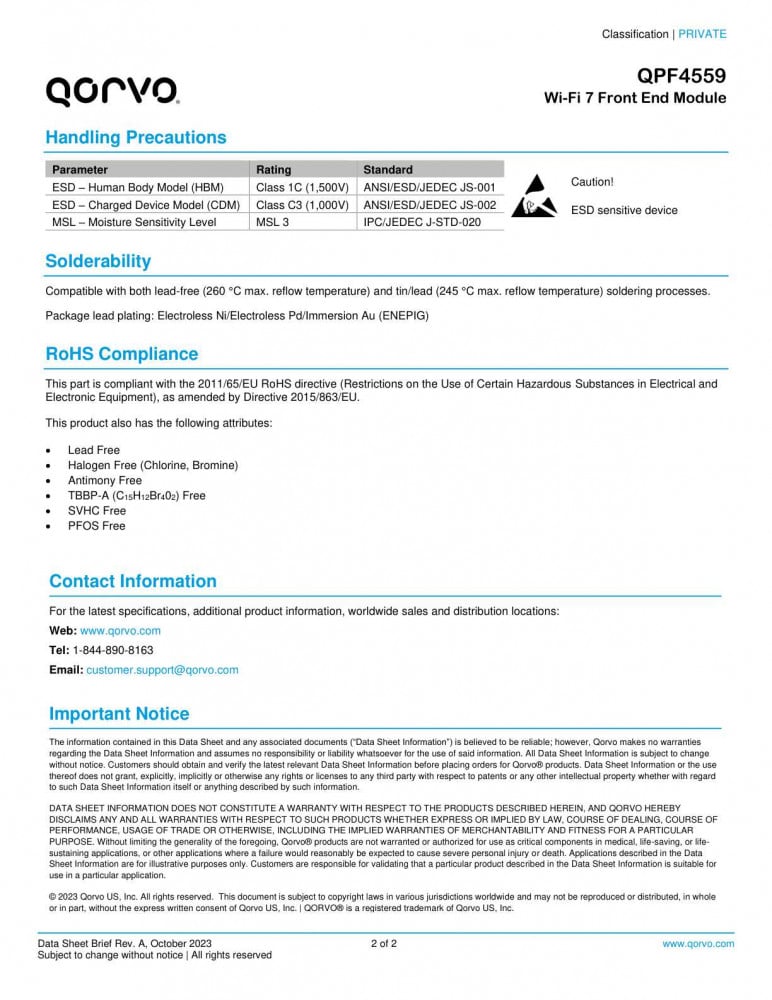 QPF4559 technical document page 2