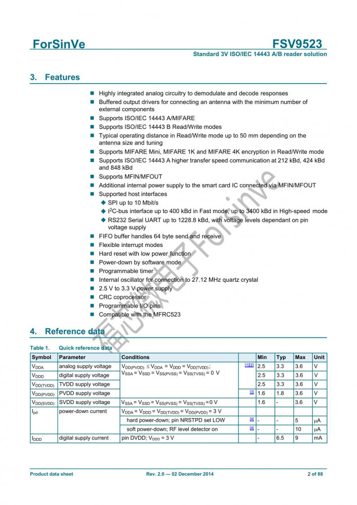 FSV9523 datasheet page 2
