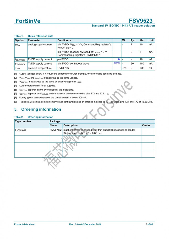 FSV9523 datasheet page 3