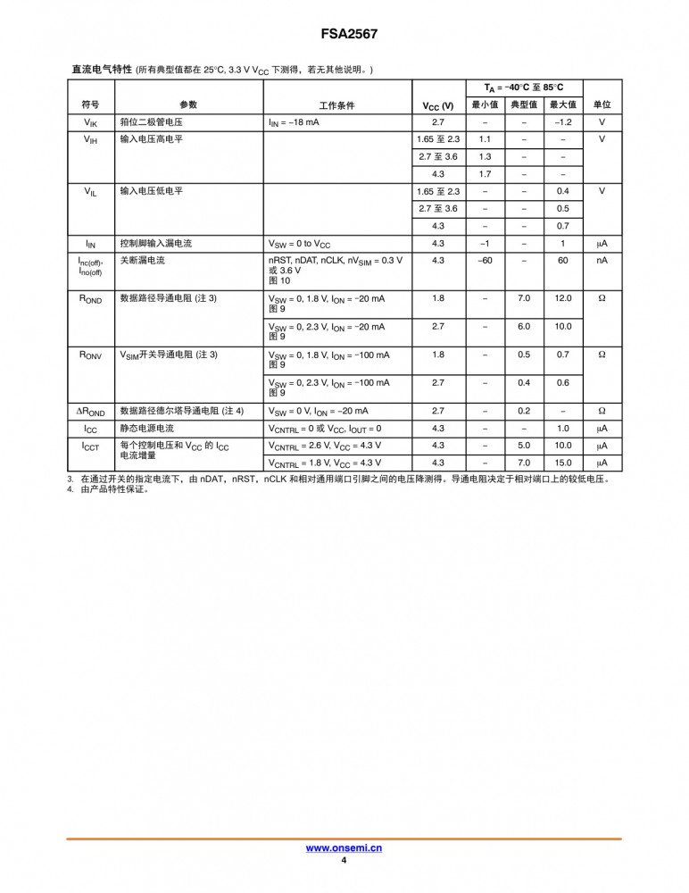 FSA2567 datasheet page 4