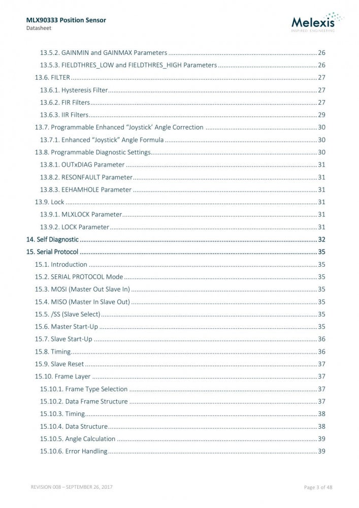 MLX90333 datasheet page 3