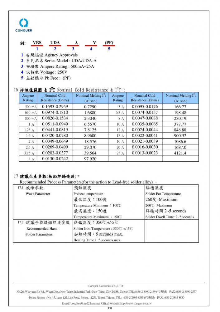 CONQUER UDA UDA-A datasheet page 9