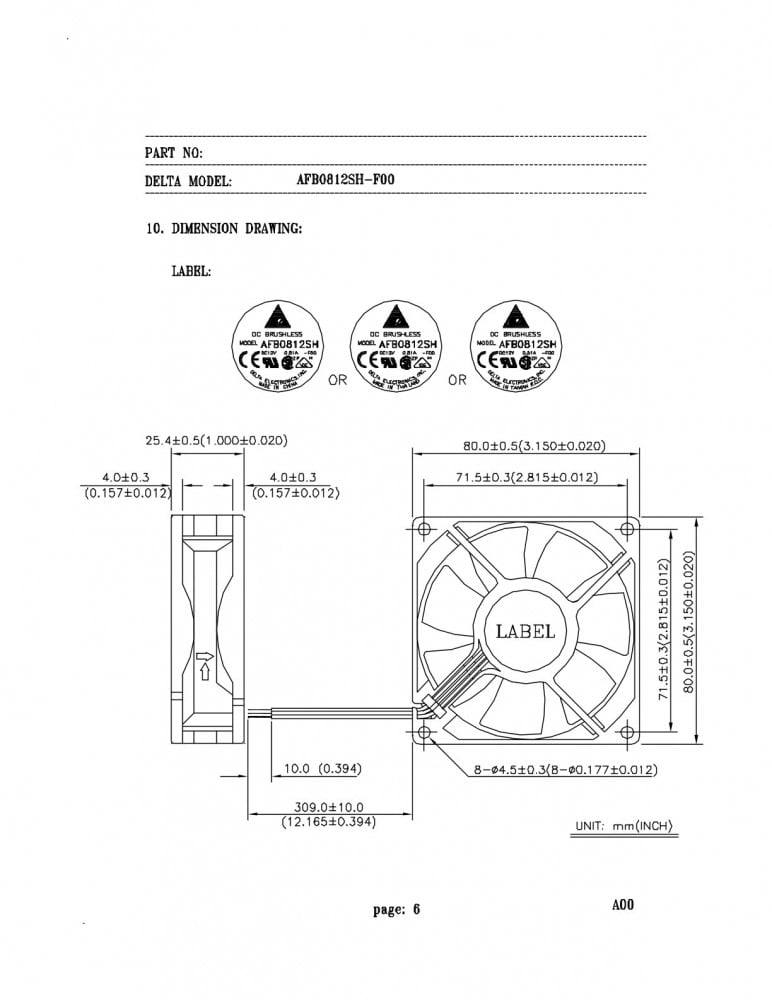AFB0812SH-F00 specification page 6