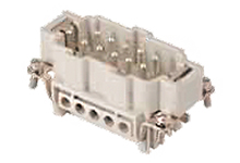 Heavy-Duty Screw Terminal Insert, Male, 10-Pole, 16A, without Wire Protection, Silver (Ag) Plated Contacts, Size 10B «57x27» for sale