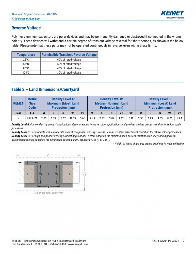KEMET A720 datasheet page 7