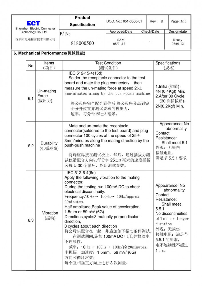 ECT818000500 specification page 3