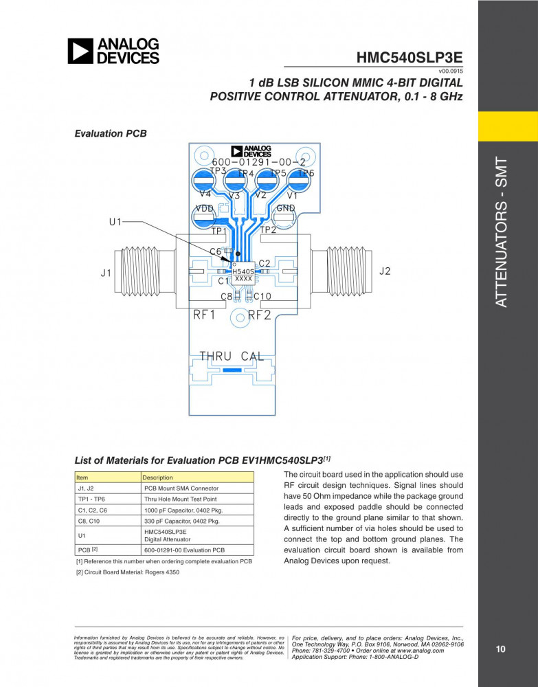 HMC540SLP3E datasheet page 10