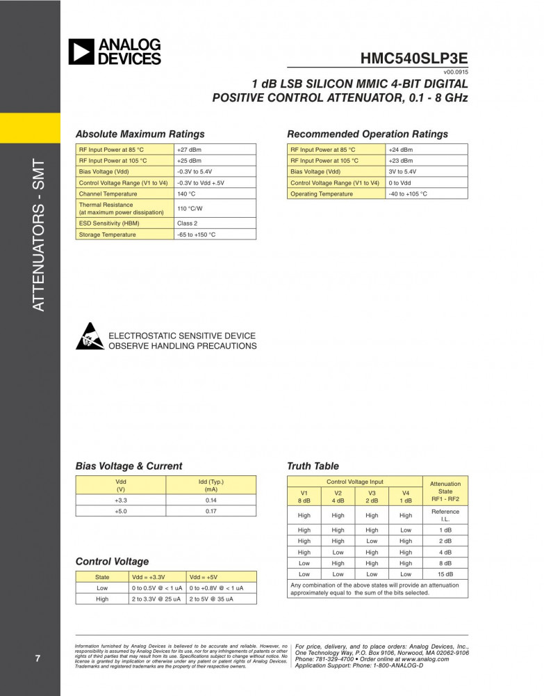 HMC540SLP3E datasheet page 7