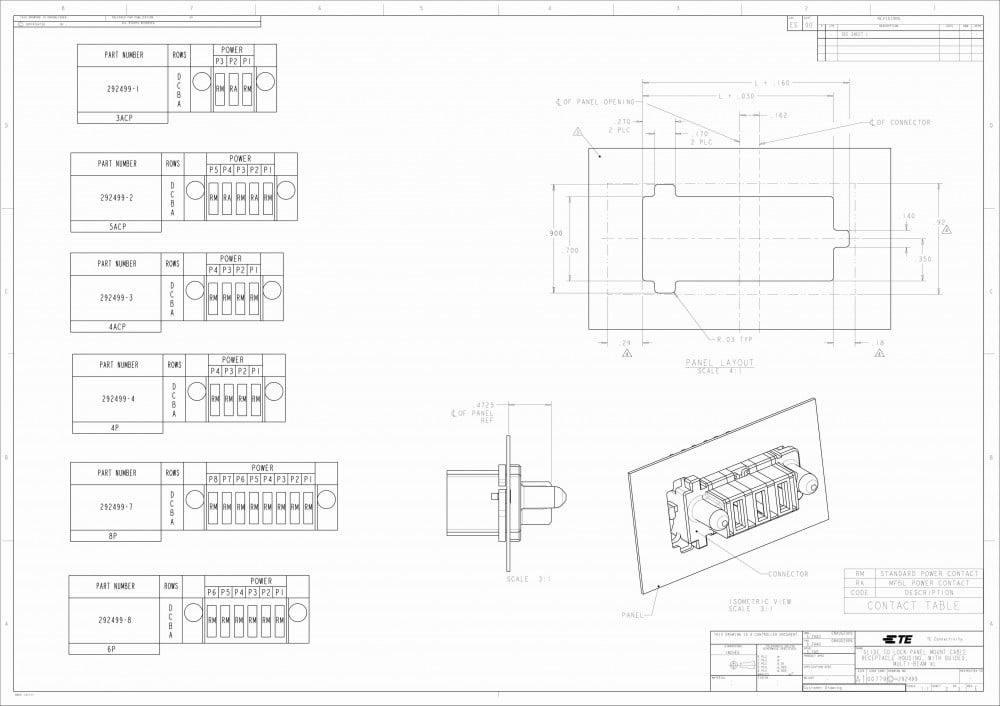 TE Connectivity 292499 customer drawing page 2