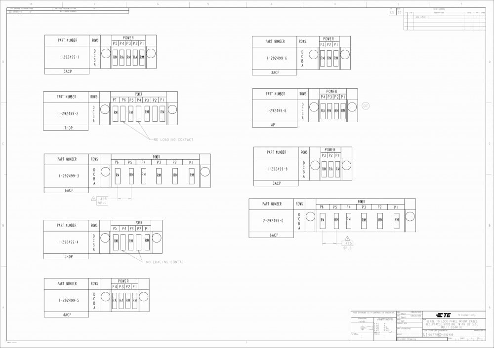 TE Connectivity 292499 customer drawing page 3