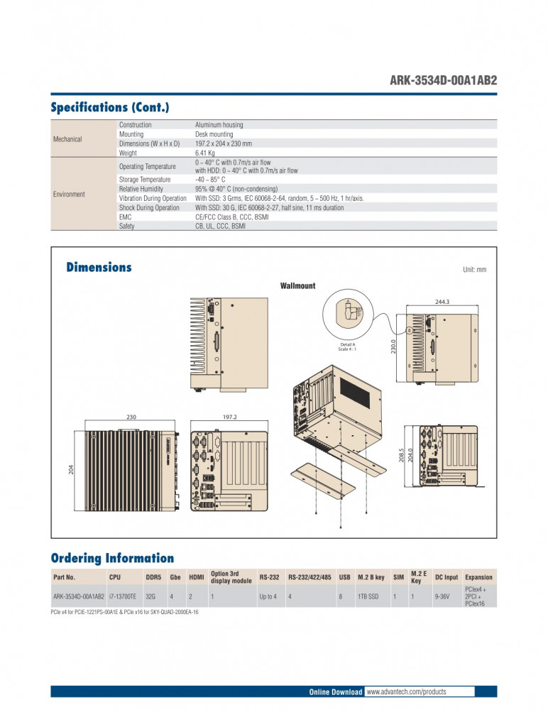 ARK-3534D product documentation page 2