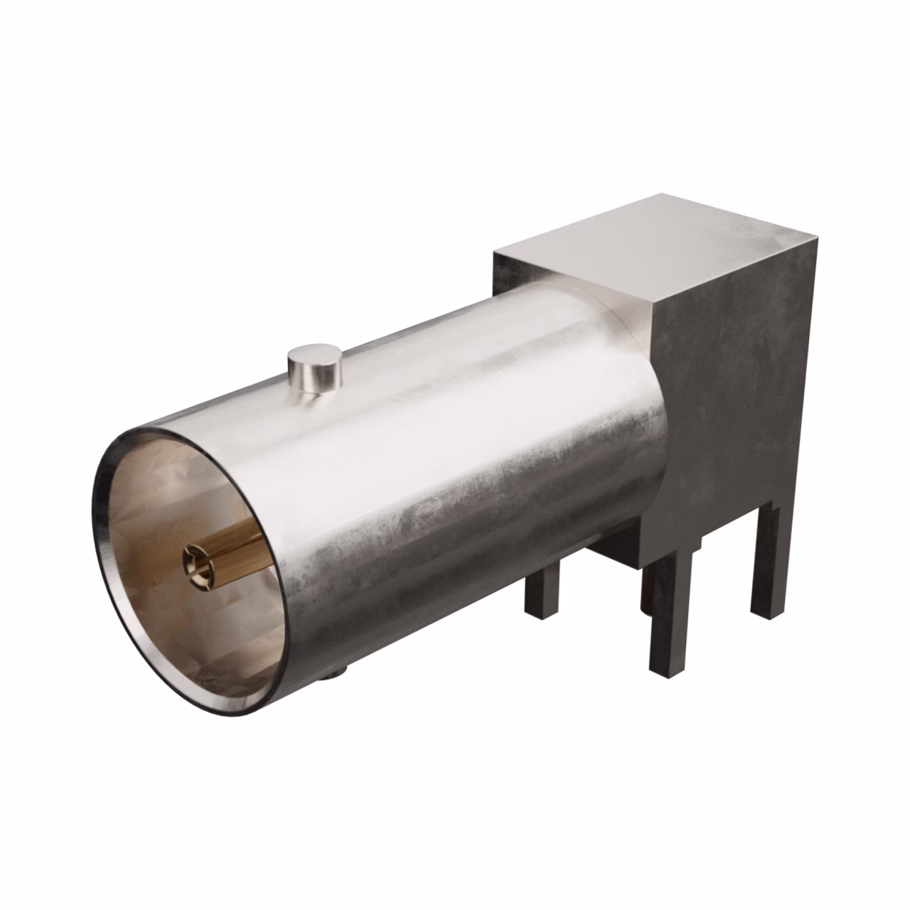 Mini-BNC Jack, Right-Angle, PCB Receptacle, Through Hole, Brass Body, Nickel (Ni) Plated, Tray, 75 Ohms for sale