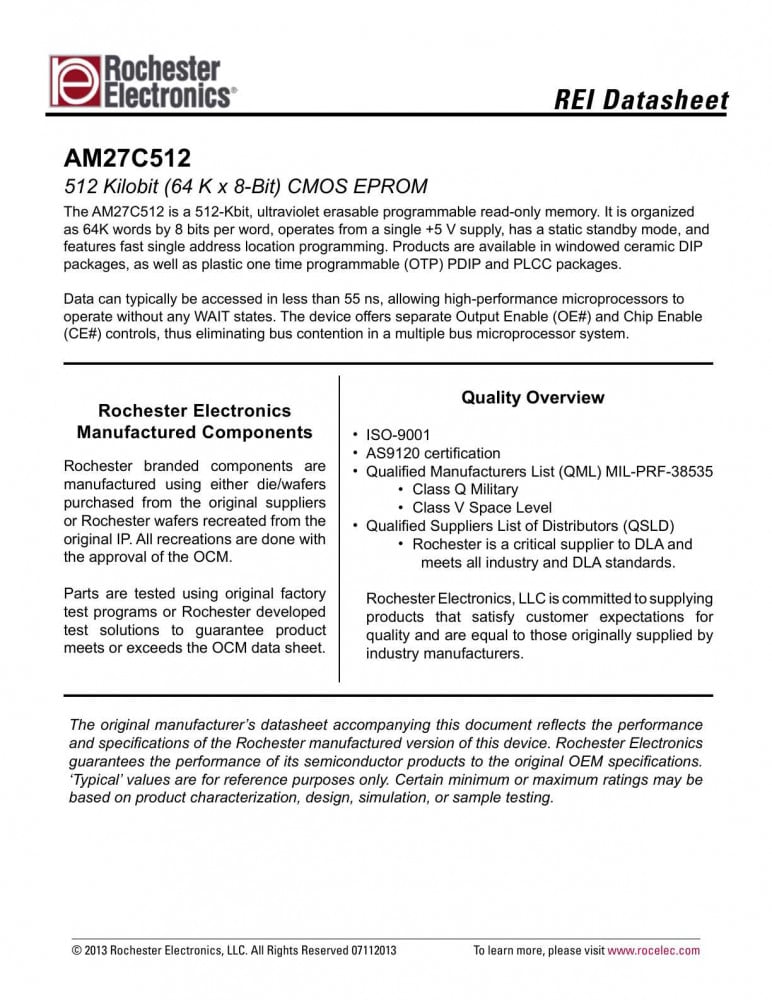 AM27C512 datasheet page 1