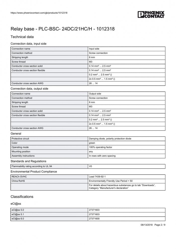 Phoenix Contact 1012318 documentation page 2