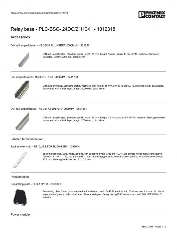 Phoenix Contact 1012318 documentation page 7