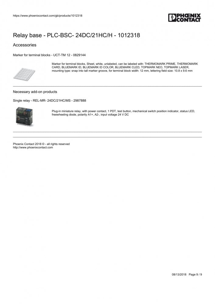 Phoenix Contact 1012318 documentation page 9
