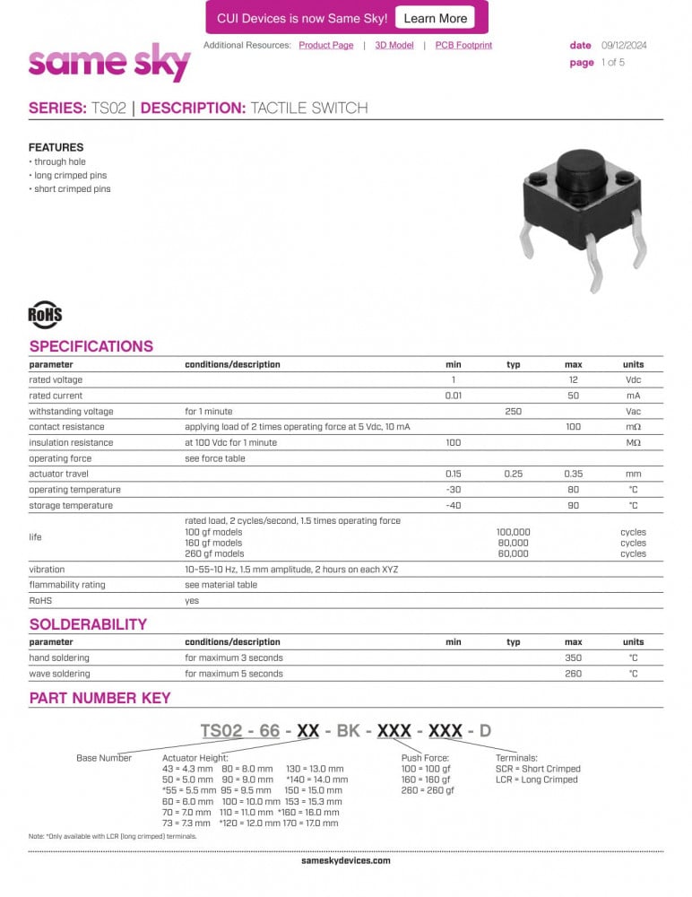 TS02-66-150-BK-160-SCR-D datasheet page 1