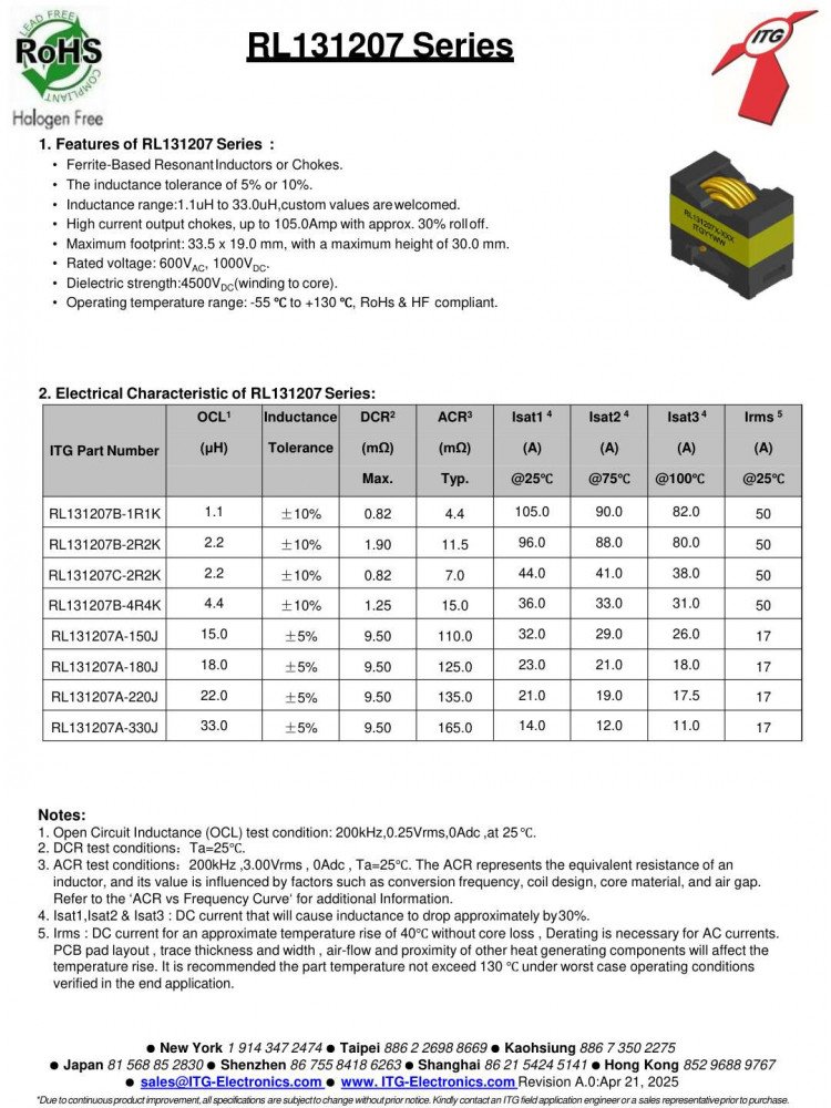 RL131207 technical document page 1