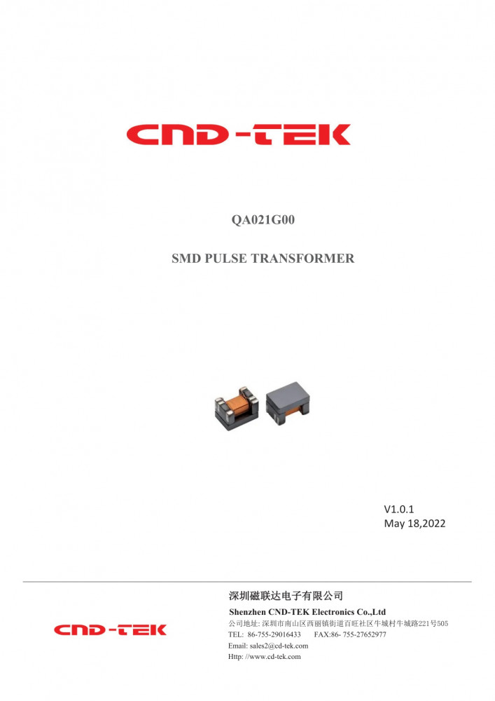 QA021G00 electrical specifications page