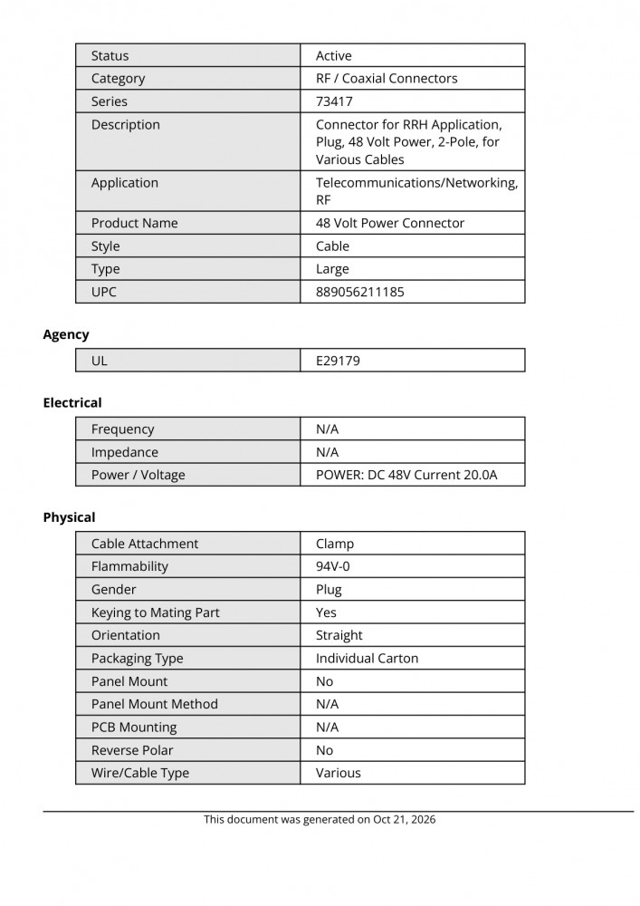 MOLEX 734158051 technical document page 2