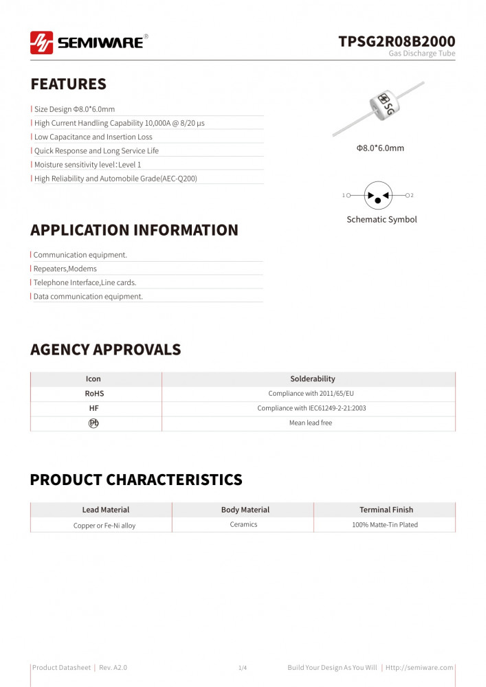 TPSG2R08B2000 technical document page 1