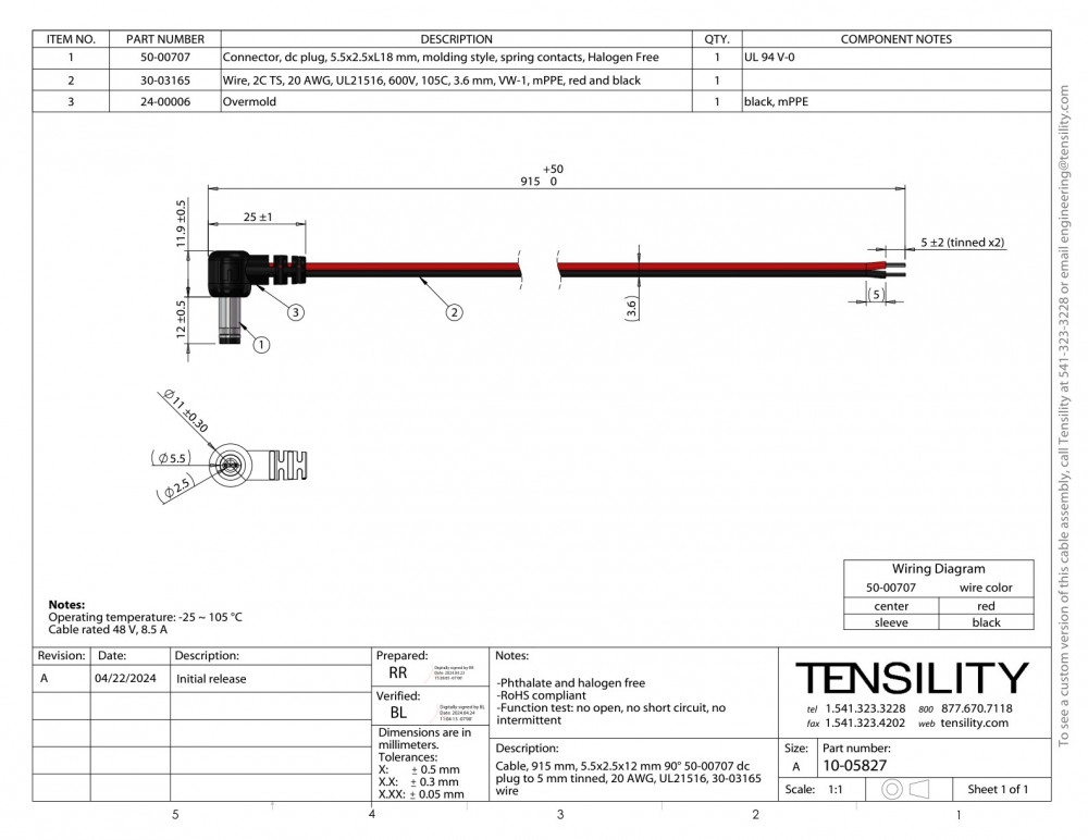 Tensility International 10-05827 product drawing