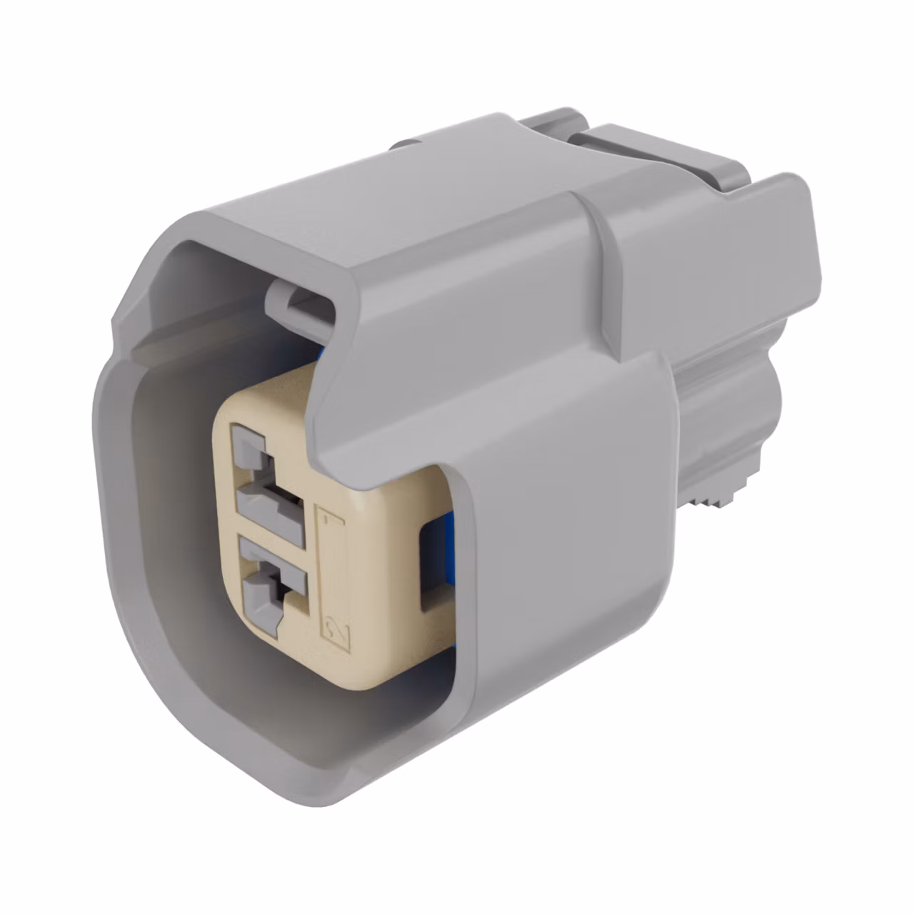 MX150 Cable-Sealed Female Connector Assembly, Single Row, 2 Circuits, Keying Option D, Light Gray for sale