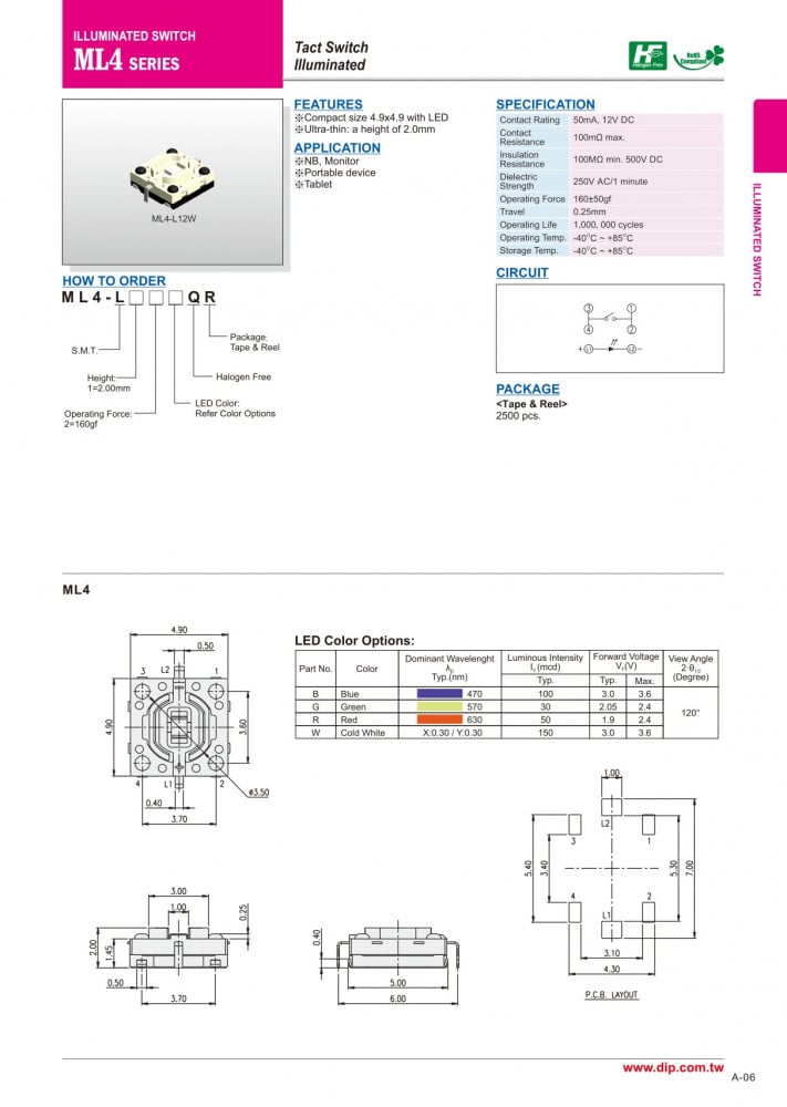Diptronics ML4-L12BQR technical document