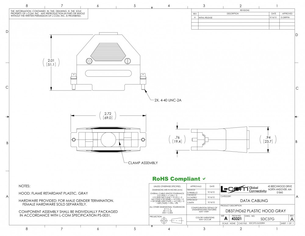 L-com SDC37G technical document preview