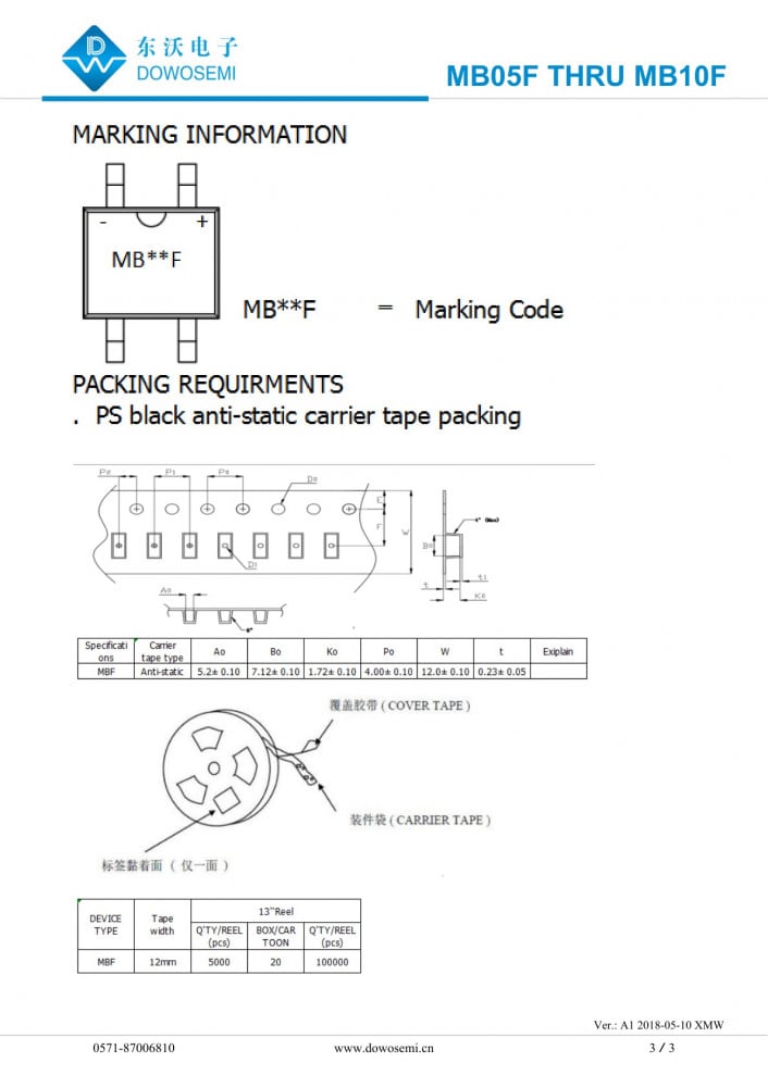 DOWO MB10F datasheet page 3
