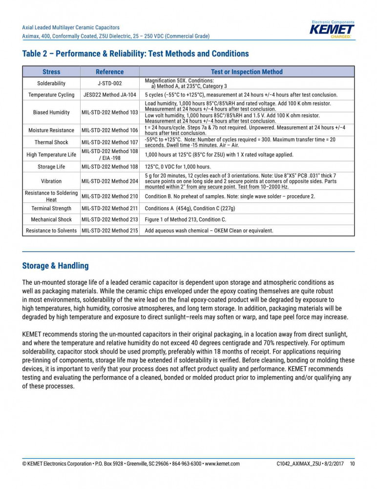 KEMET C430 series document page 10