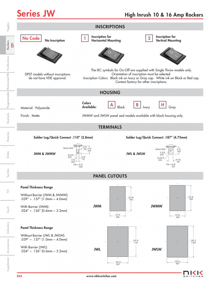 NKK JWL/JWM switch technical document page 5