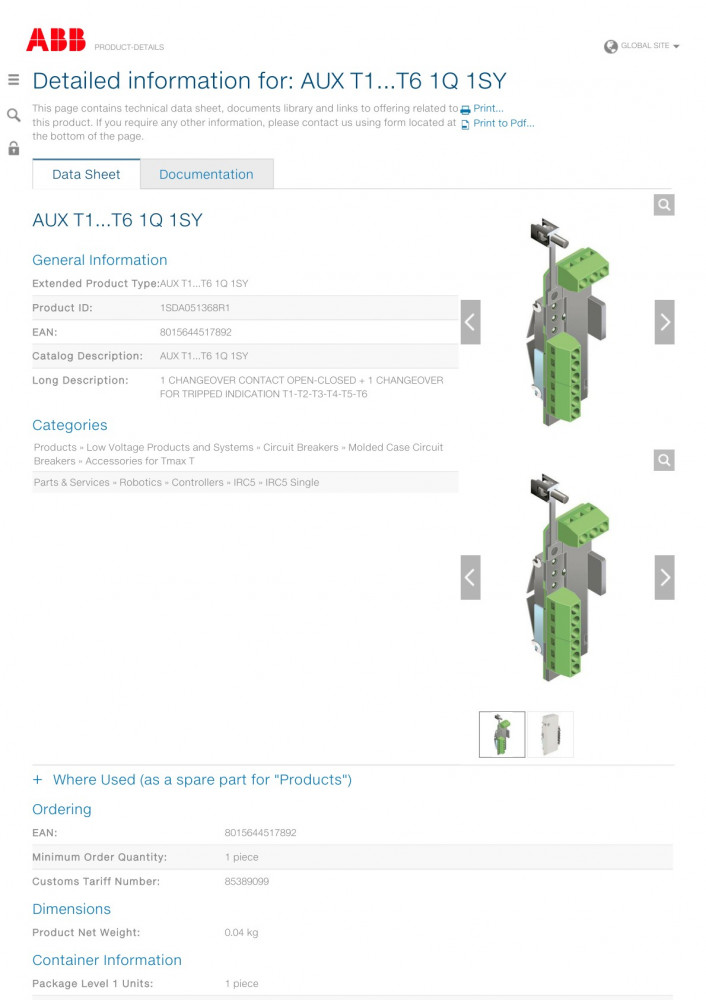 Product document image 1 for 1SDA051368R1
