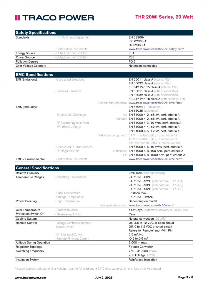 THR 20WI technical document preview, page 3