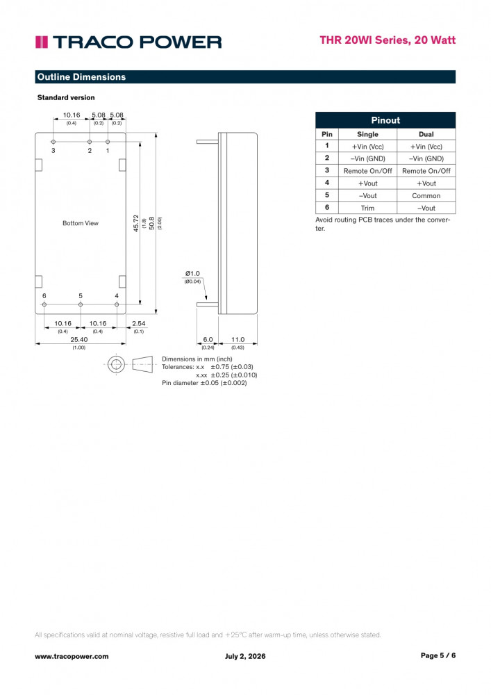THR 20WI technical document preview, page 5