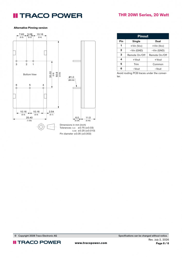 THR 20WI technical document preview, page 6