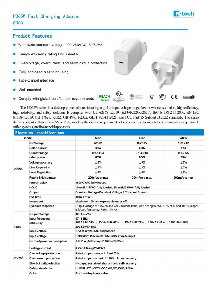 A065-US technical document page 1
