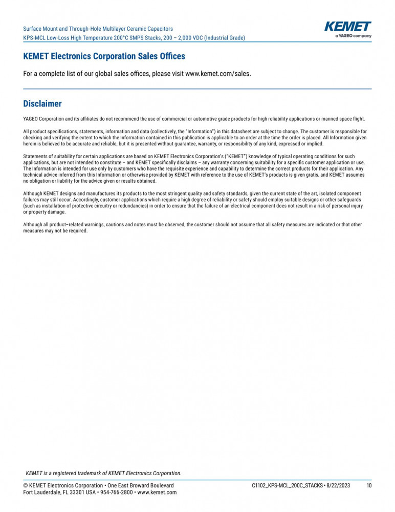 KEMET KPS-MCL datasheet page 10