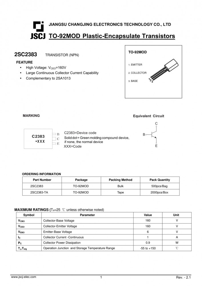 2SC2383-TA datasheet page 1