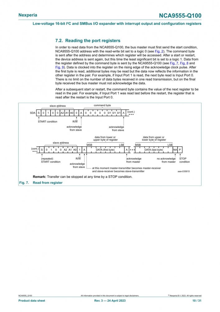 NCA9555-Q100 datasheet page 10