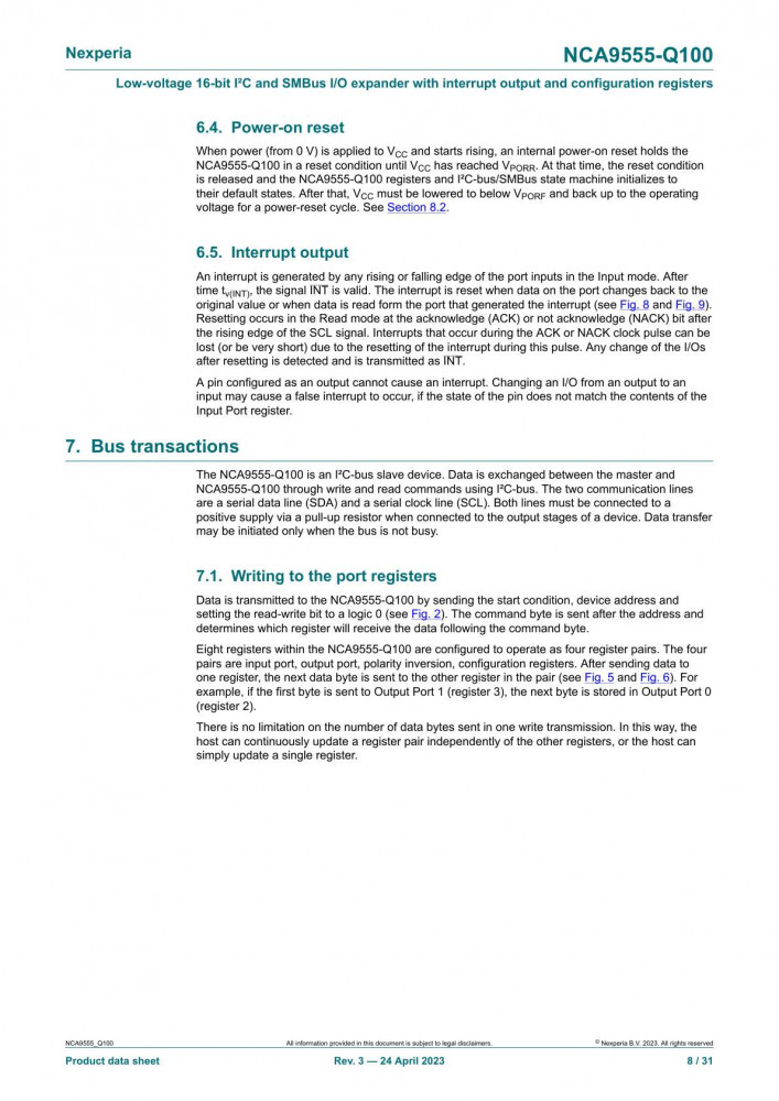 NCA9555-Q100 datasheet page 8