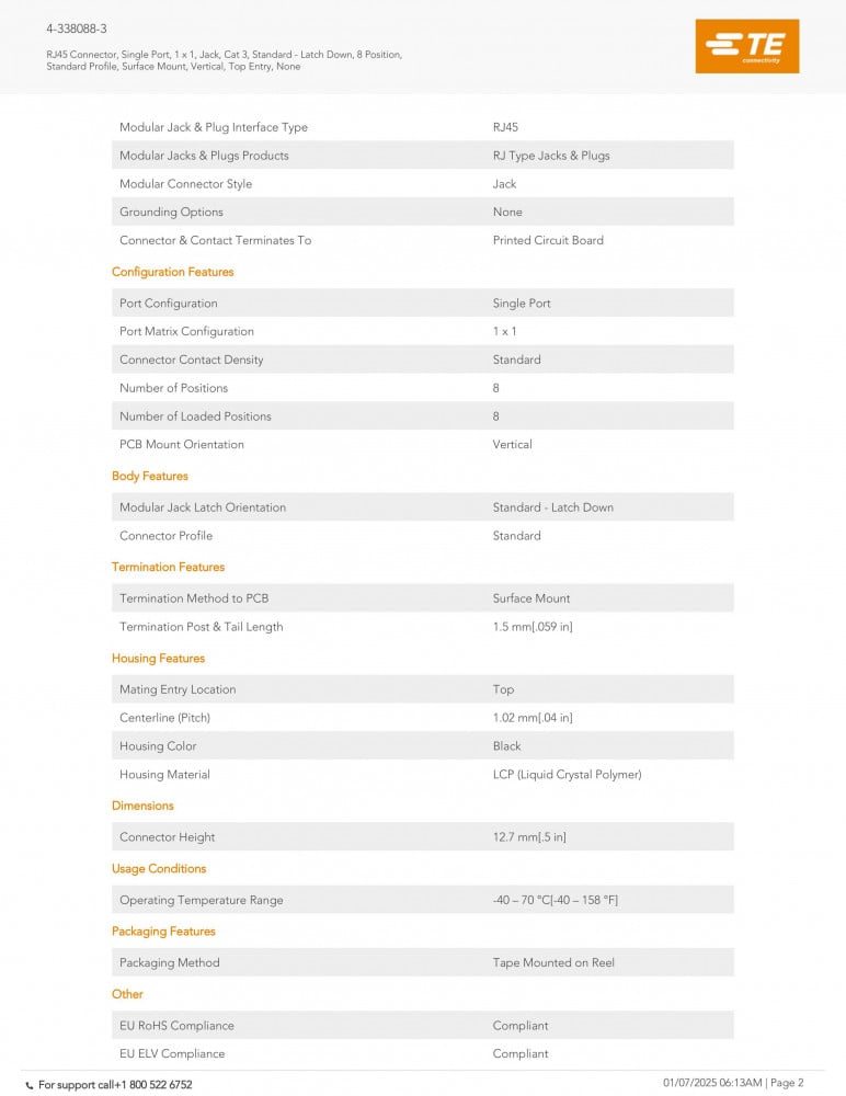 TE Connectivity 4-338088-3 document page 2